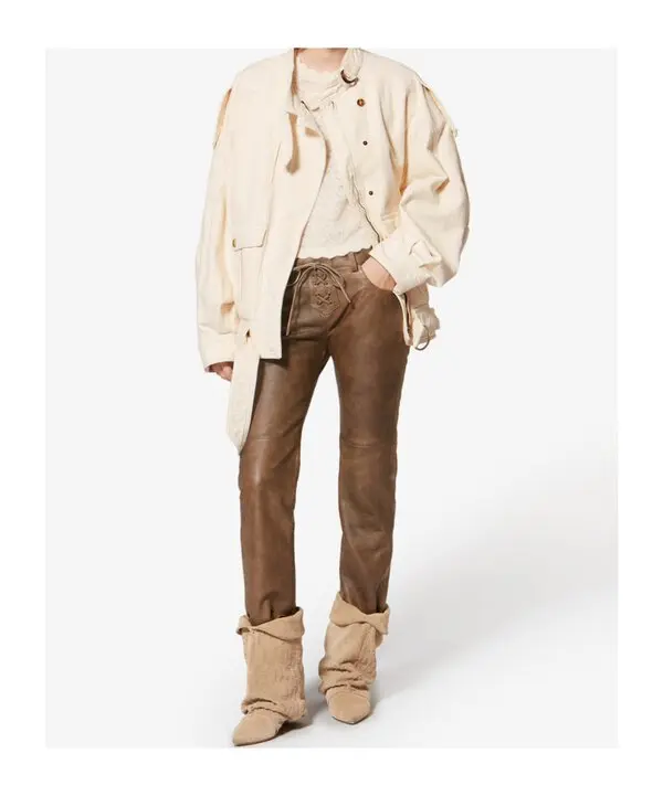 Isabel Marant Étoile Isalya Belted Denim Jacket - Off-white