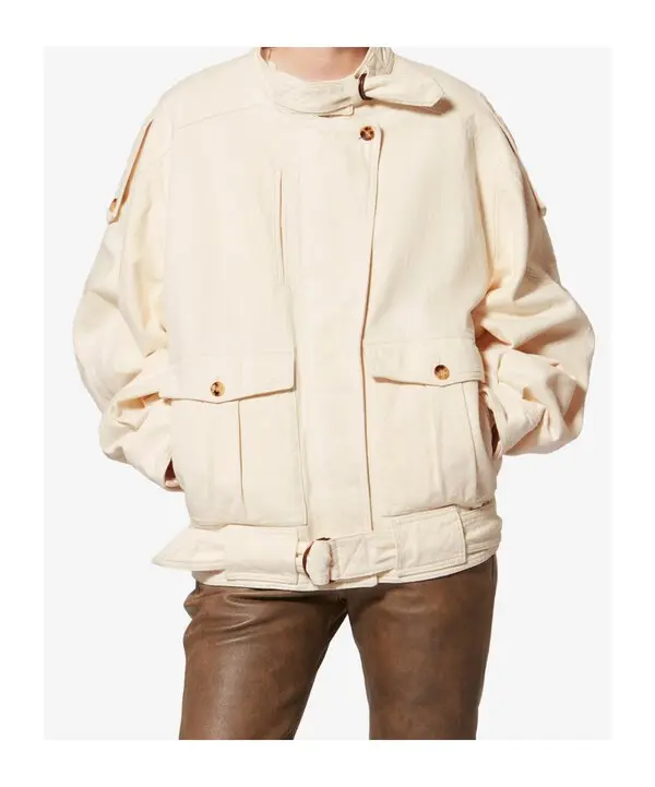 Isabel Marant Étoile Isalya Belted Denim Jacket - Off-white