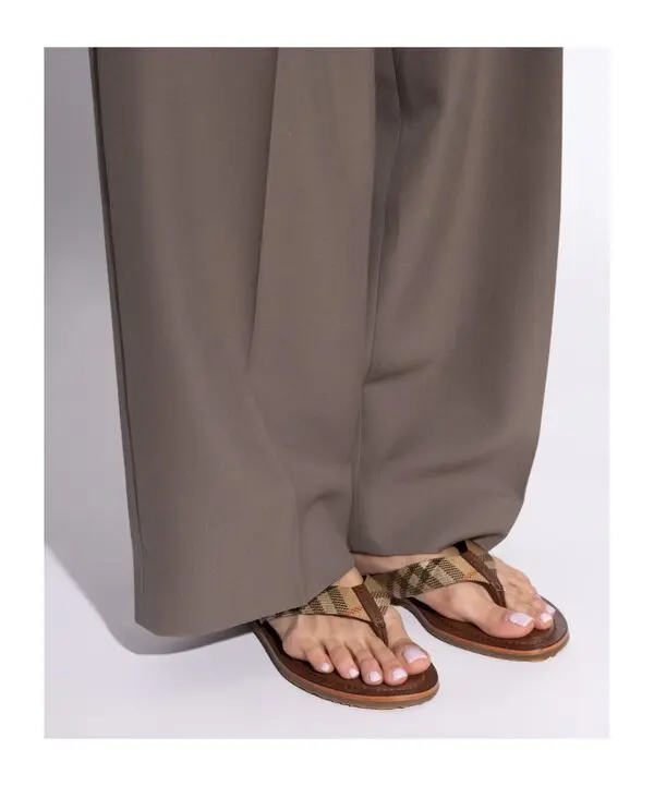 Burberry Checkered Thong Sandals - Brown