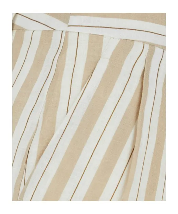 SEMICOUTURE Striped Linen Shorts