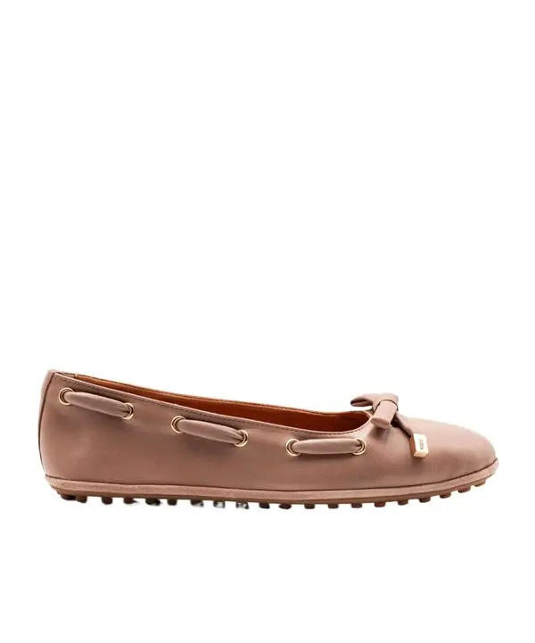 TOD'S Bow Detail Ballet Flats - Brown