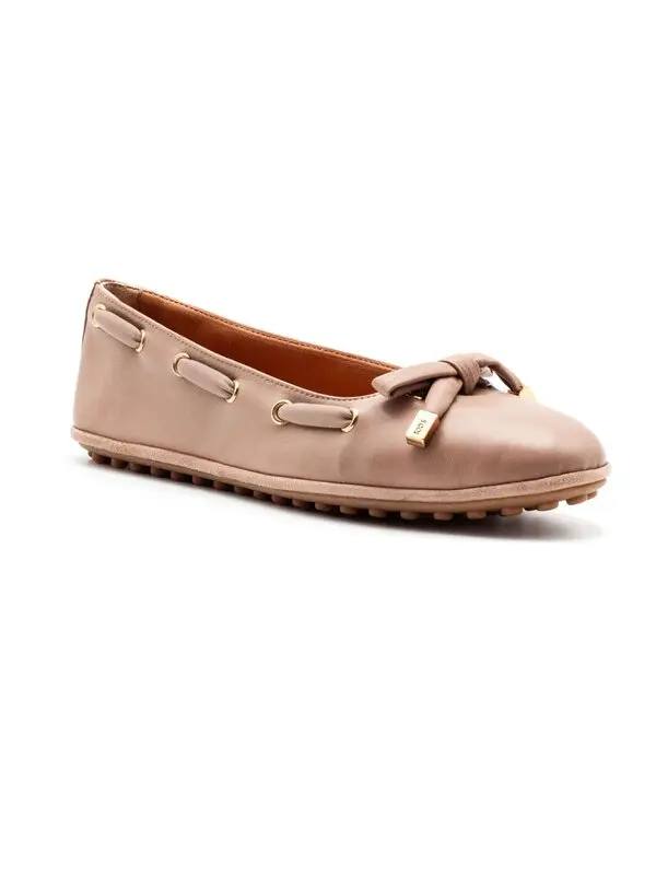 TOD'S Bow Detail Ballet Flats - Brown