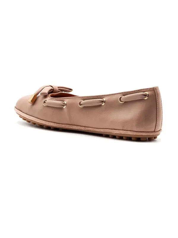 TOD'S Bow Detail Ballet Flats - Brown