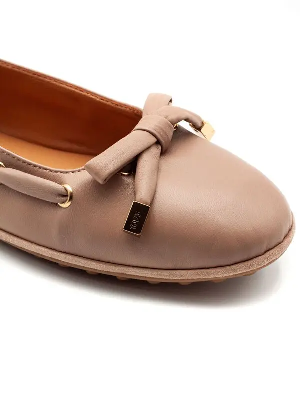 TOD'S Bow Detail Ballet Flats - Brown
