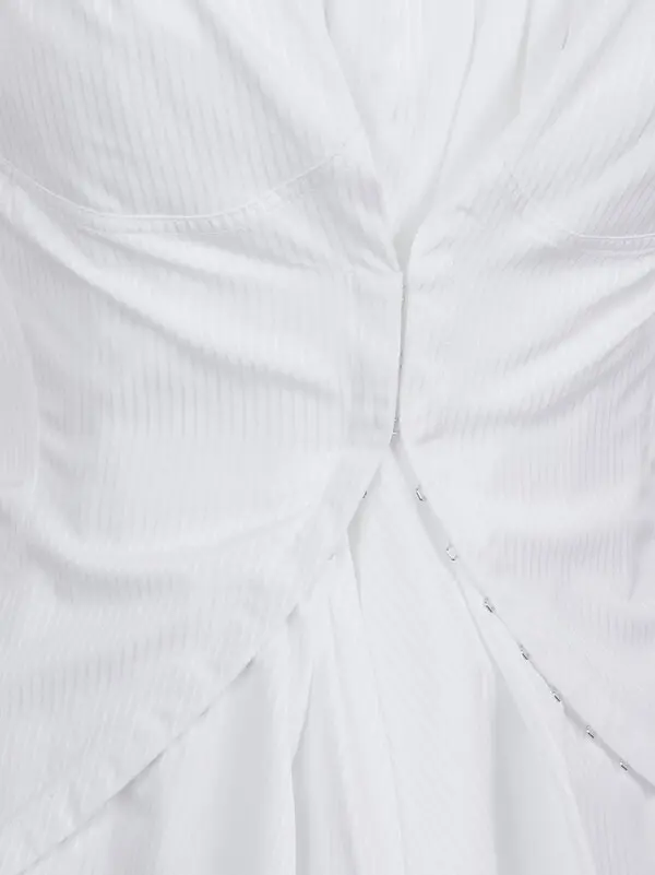 Alexander McQueen Gathered Mini Dress With Asymmetrical Hem - White