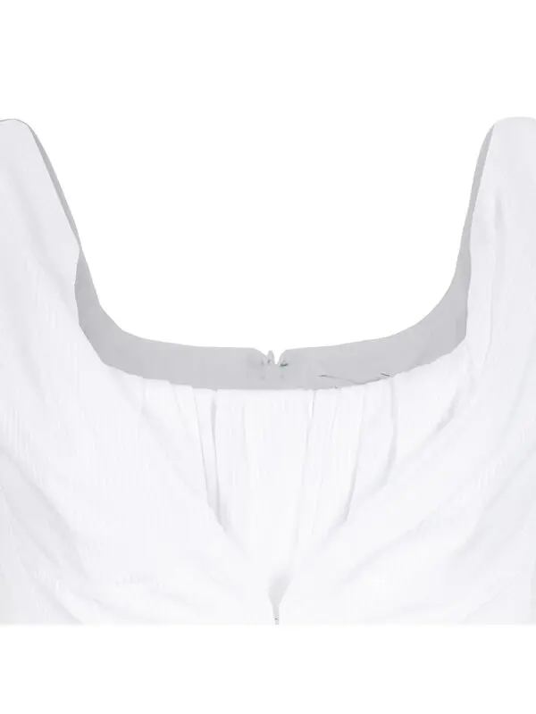 Alexander McQueen Gathered Mini Dress With Asymmetrical Hem - White