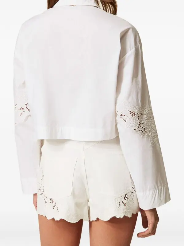 TWINSET Embroidered Cropped Shirt