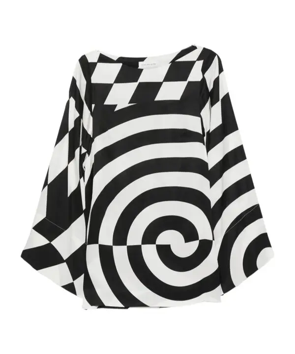 Dries Van Noten Geometric Print Long Sleeve Top