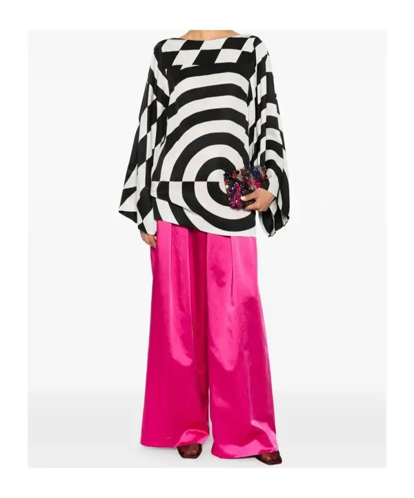 Dries Van Noten Geometric Print Long Sleeve Top