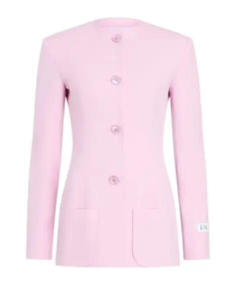 PATOU Fitted Collarless Wool Blend Jacket