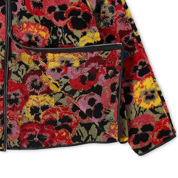 Loewe Pansies Jacquard Fleece Zip-up Hooded Jacket