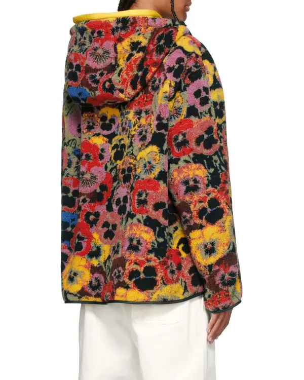 Loewe Pansies Jacquard Fleece Zip-up Hooded Jacket