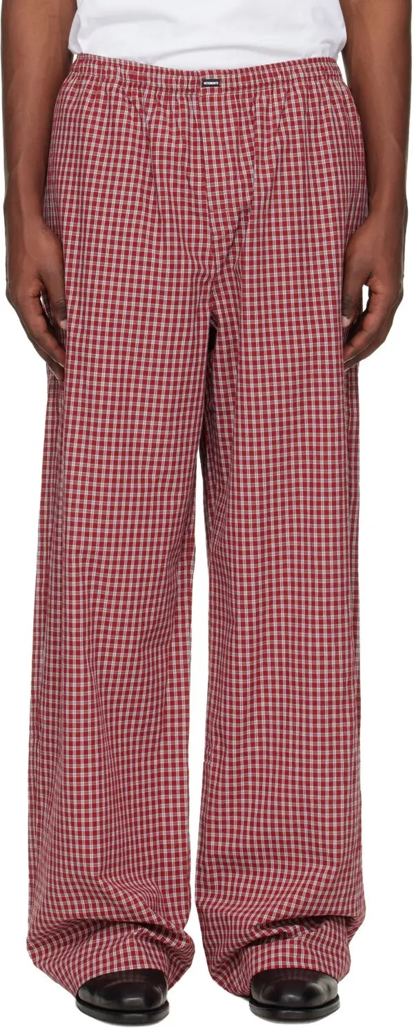 Vetements Checked Wide-leg Trousers - Red