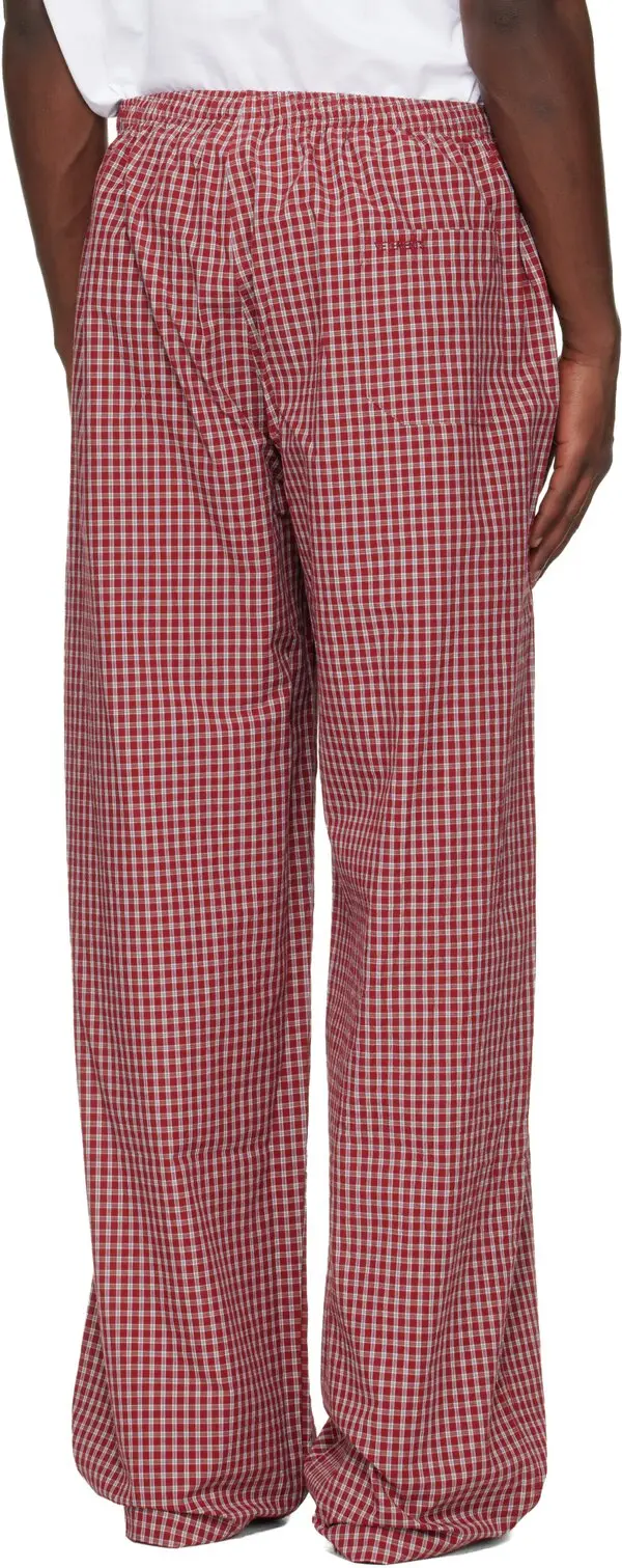 Vetements Checked Wide-leg Trousers - Red