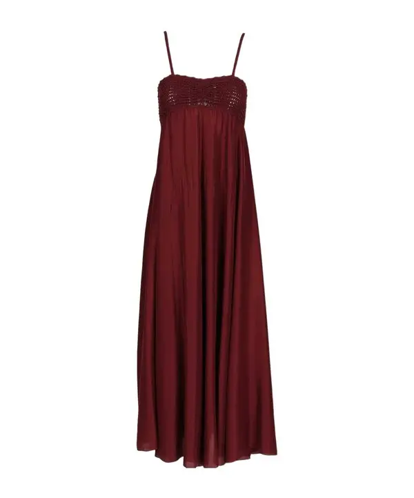 FORTE_FORTE Crochet-bodice Maxi Dress - Bordeaux