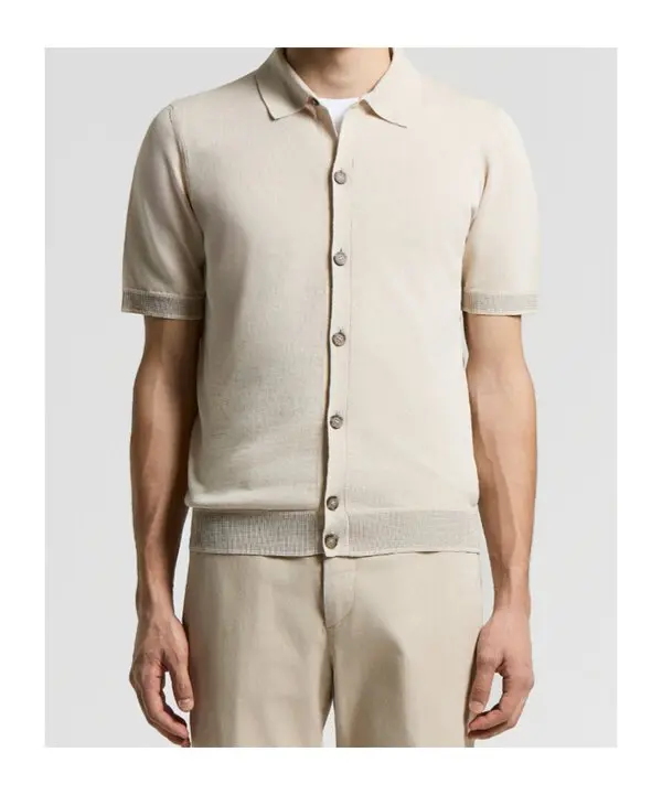 Peserico Short-sleeved Knitted Shirt - Shell Beige