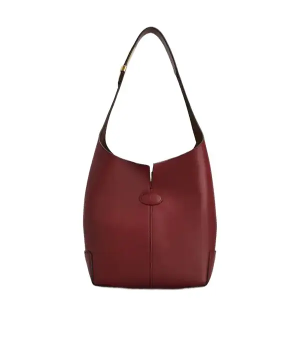 TOD'S Structured Leather Shoulder Bag - Red