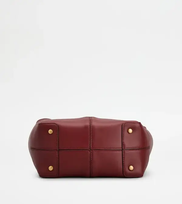TOD'S Structured Leather Shoulder Bag - Red