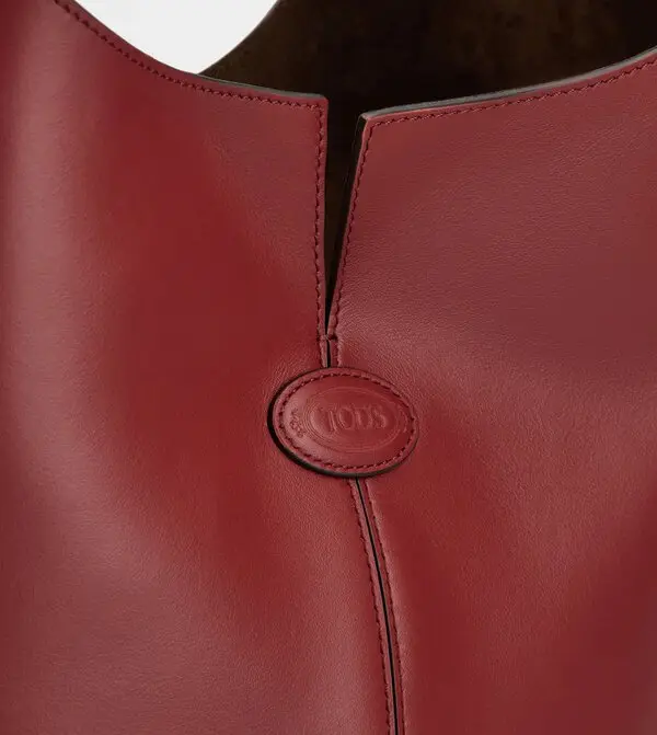 TOD'S Structured Leather Shoulder Bag - Red