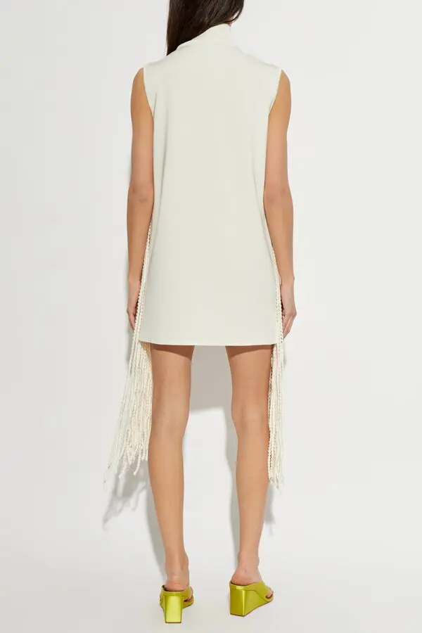 Alaïa Fringed High Neck Mini Dress