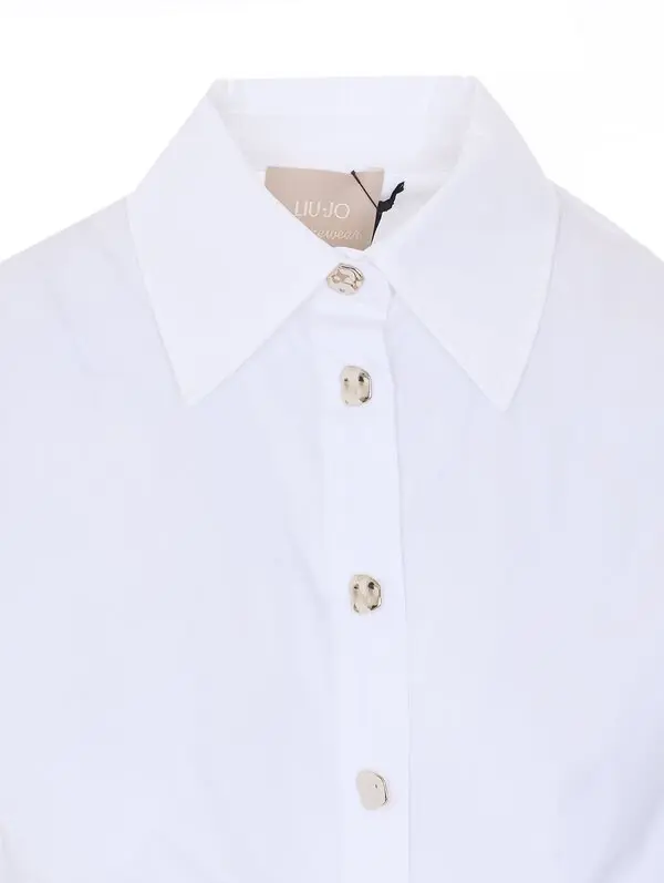 Liu Jo Button-front Shirt Dress With Short Sleeves - White