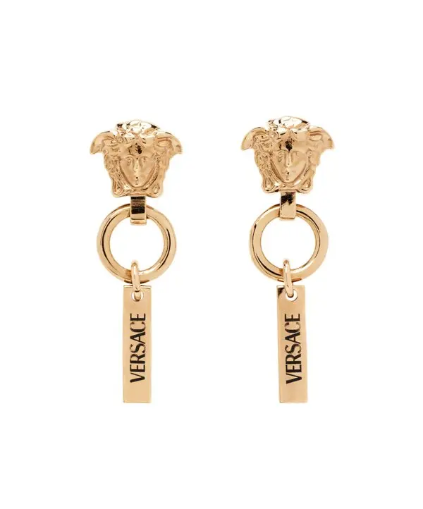 Versace Medusa Drop Earrings - Yellow