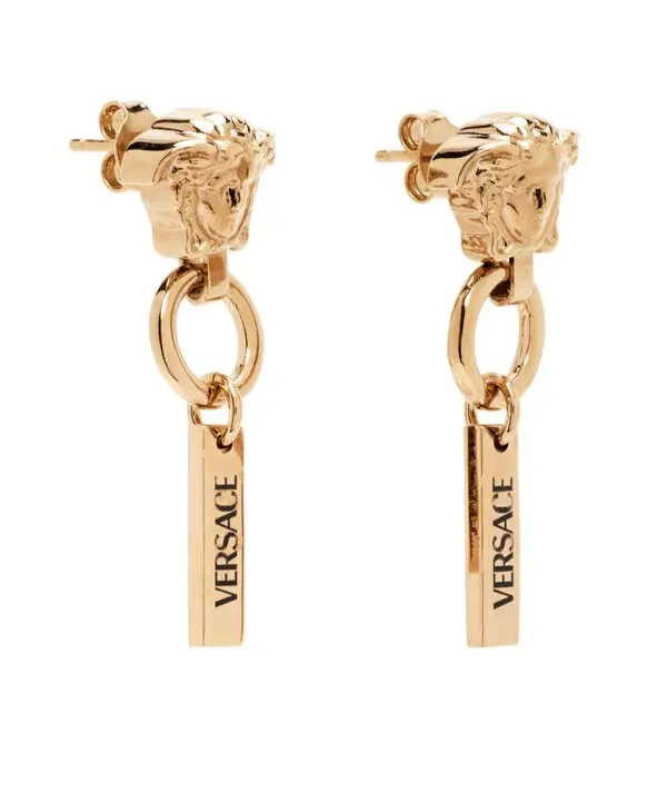 Versace Medusa Drop Earrings - Yellow