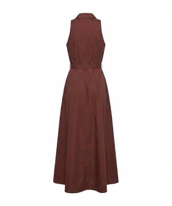 Patrizia Pepe Sleeveless V-neck Maxi Dress With Belt
