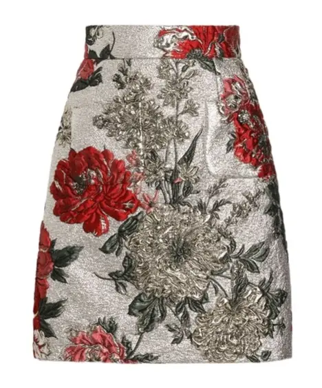 Dolce & Gabbana Floral Lurex A-line Skirt