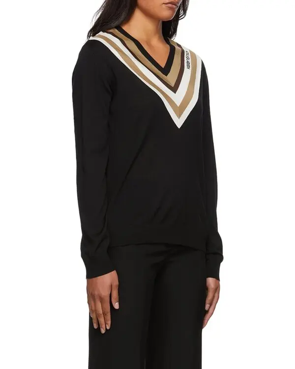 Valentino Garavani Chevron Stripe V-neck Jumper