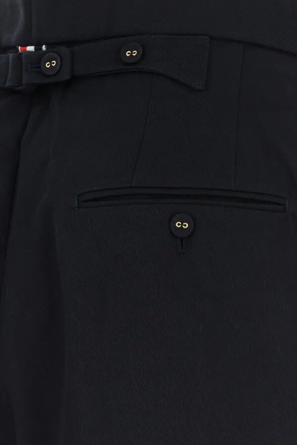 Thom Browne High-rise Cuffed Trousers - Navy Blue