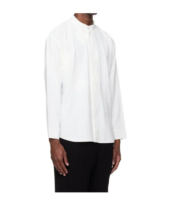 Issey Miyake Band-collar Shirt