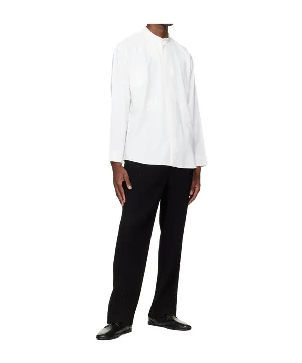 Issey Miyake Band-collar Shirt