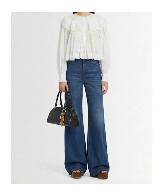 Chloé High Waist Flared Denim Jeans - Blue