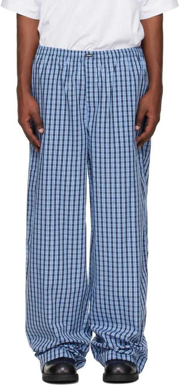 Vetements Plaid Trousers - Blue
