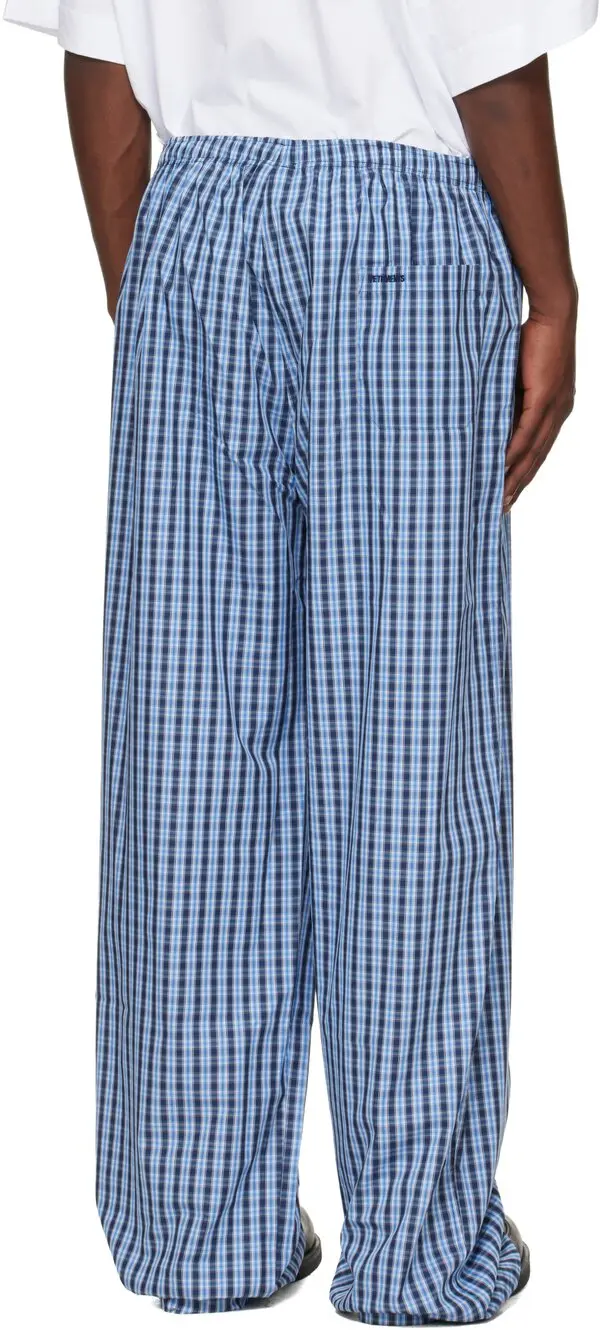 Vetements Plaid Trousers - Blue