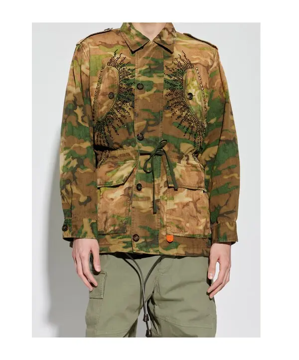Dsquared2 Embellished Camouflage Military Jacket