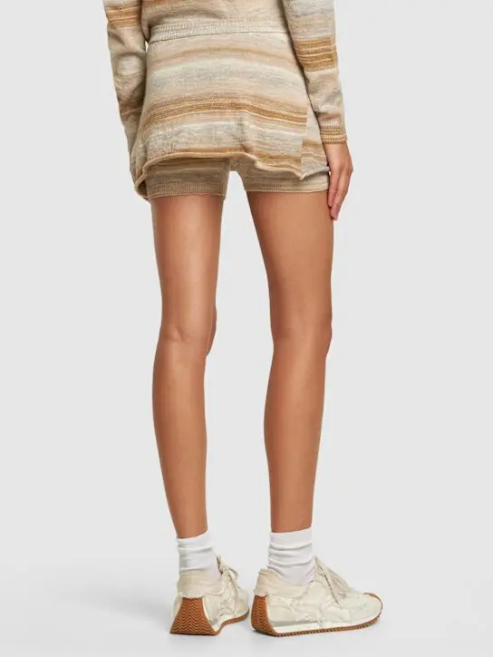 Gimaguas Ceza Striped Acrylic Blend Mini Skirt With Shorts Lining