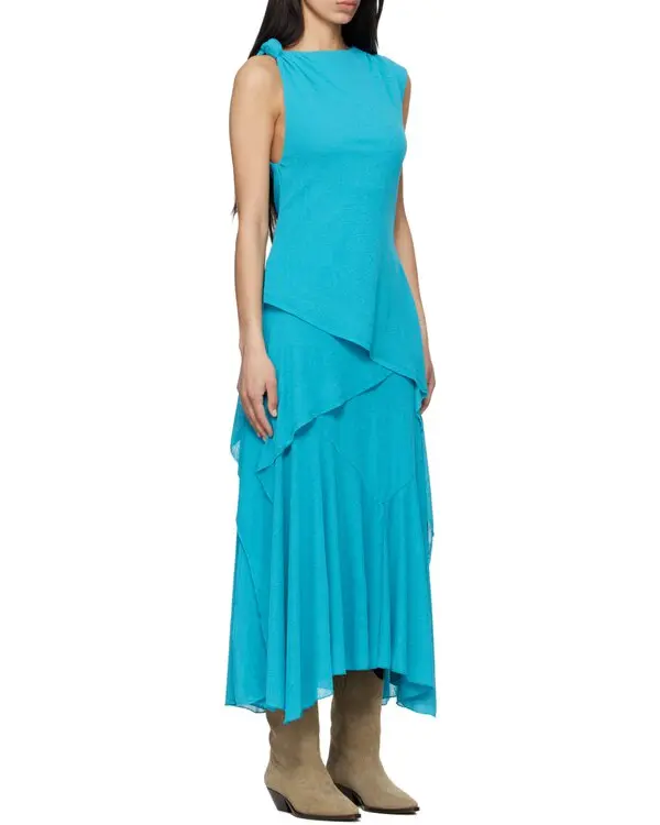 GANNI Sleeveless Knotted Maxi Dress