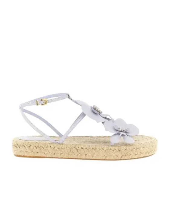 Zimmermann Orchid Flower-embellished Espadrilles Sandals - Nude