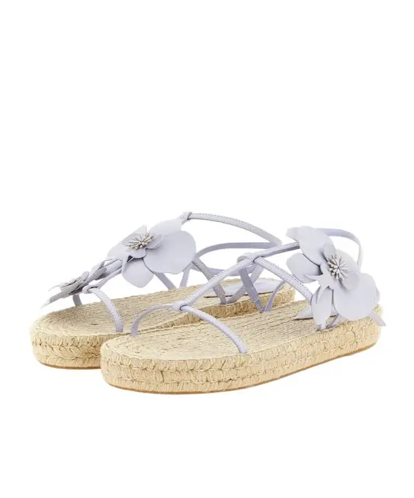 Zimmermann Orchid Flower-embellished Espadrille Sandals