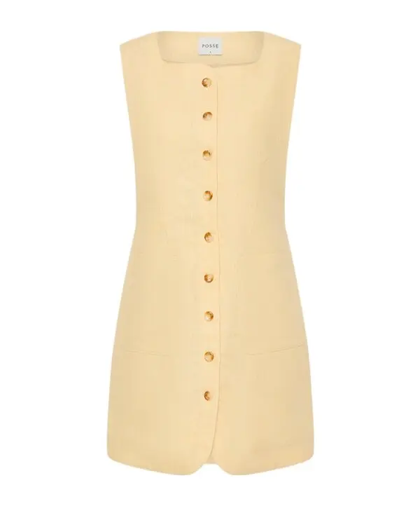Posse Sleeveless Button Detailed Mini Dress