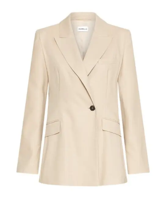Marella Stretch Viscose-blend Twill Blazer