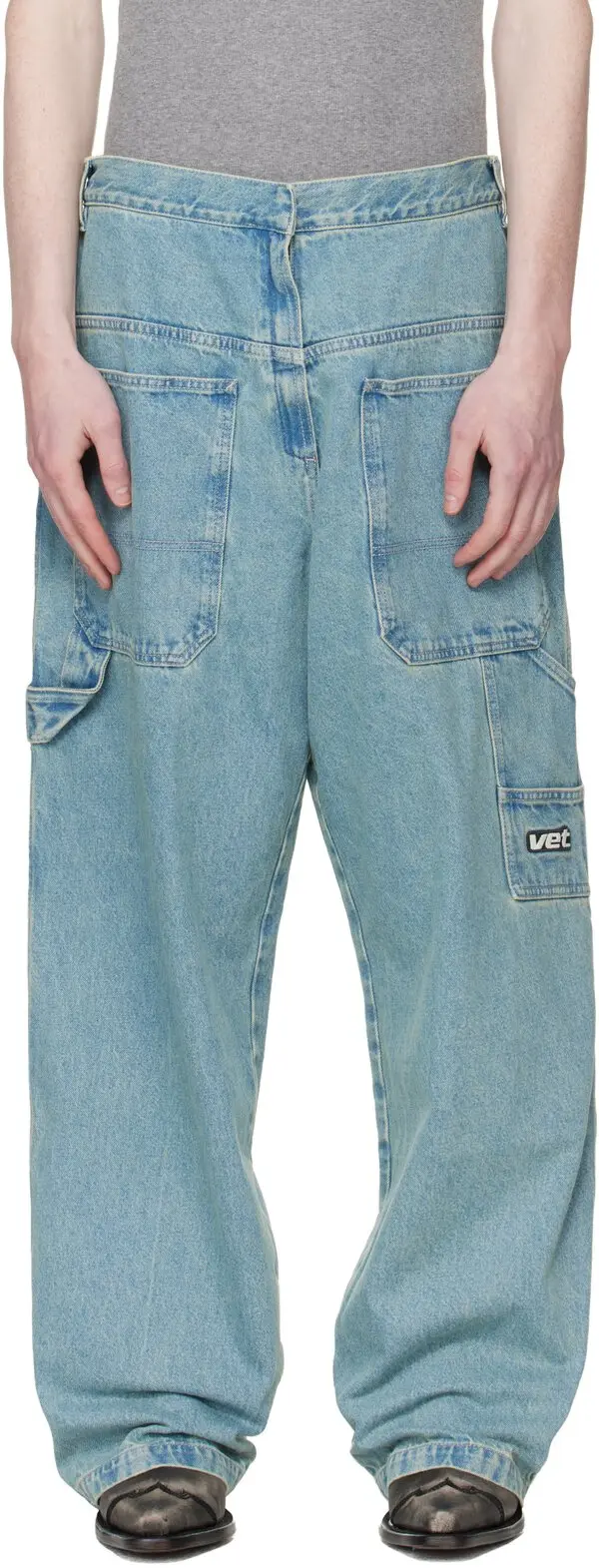 Vetements Wide-leg Utility Jeans - Light Blue