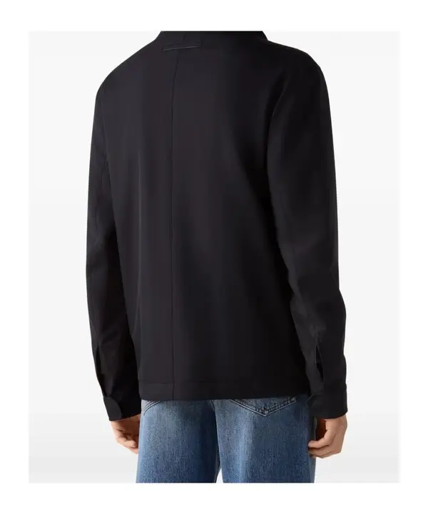 Zegna High-neck Chest Pocket Jacket - Black