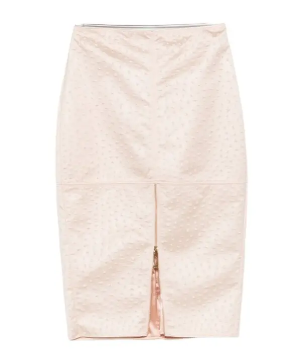 Elisabetta Franchi Embossed Zip Skirt - White