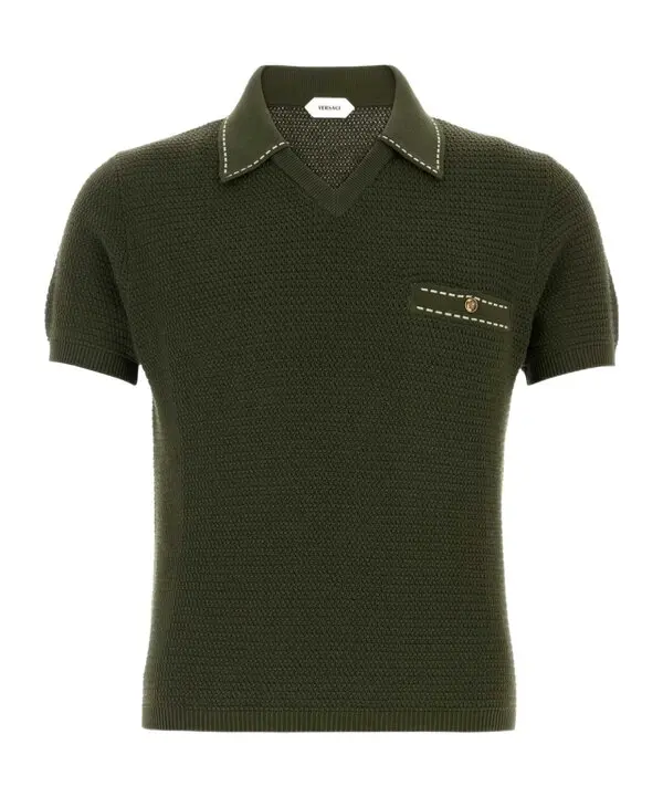 Versace Short-sleeved Knitted Polo Shirt