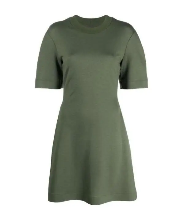 Alexander McQueen Logo Print Mini Dress - Green