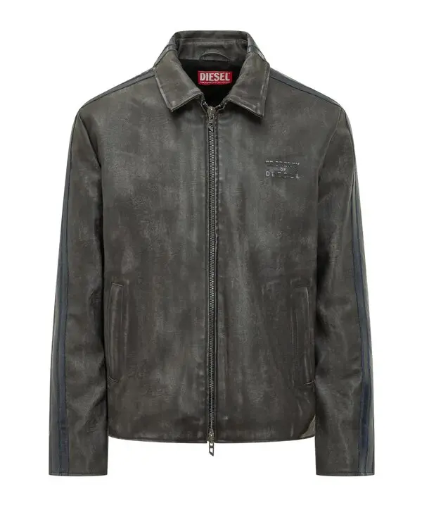 DIESEL® Zipped Jacket With Stripe Appliqués