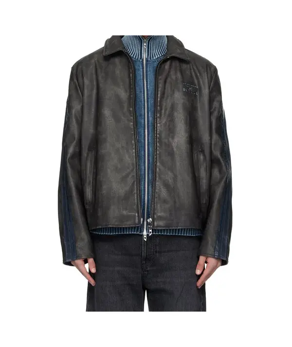 DIESEL® Zipped Jacket With Stripe Appliqués